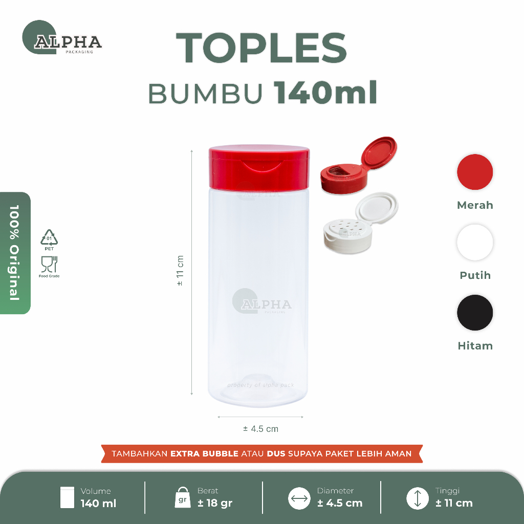 Jual Toples BonCabe 140 ml - Botol Bumbu Dapur Lada Garam Kormik ...