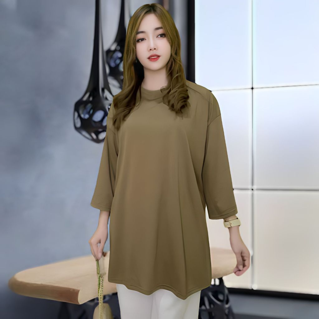 Jual DEWIE ATASAN OVERSIZE LD 130 POLOS BASIC baju wanita kaos oblong ...
