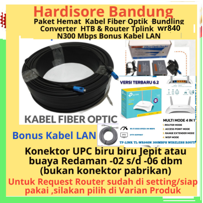 Jual Kabel Fiber Optik Dropcore FTTH Kabel FO Fascon 20m 25m 30m 35m ...