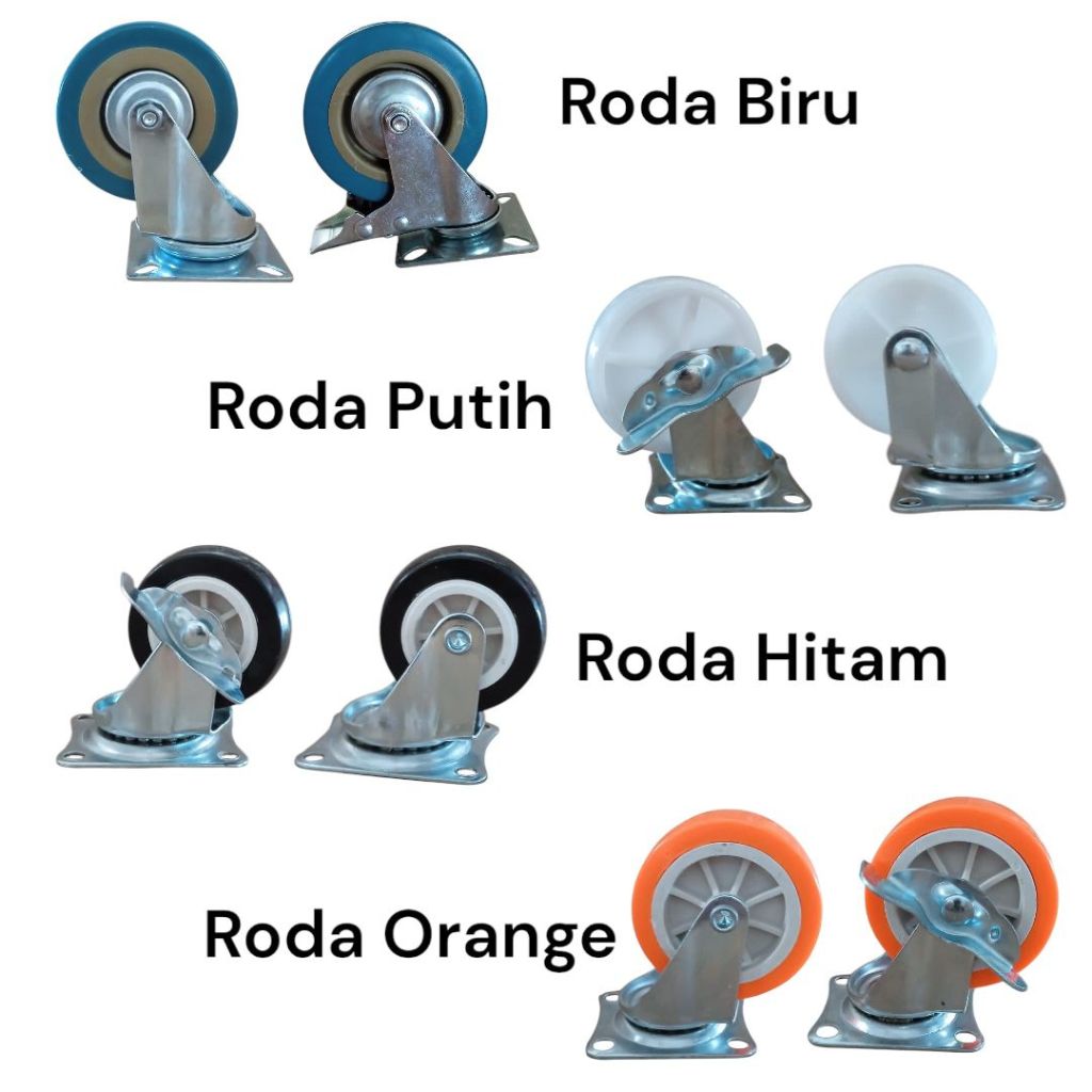 Jual Roda PVC & Karet 2, 3 & 4inch (Hidup & REM) | Shopee Indonesia