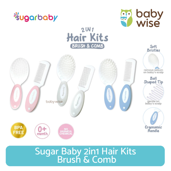 Jual Sugar Baby 2in1 Hair Kits Brush & Comb - Sisir Anak Bayi | Shopee ...