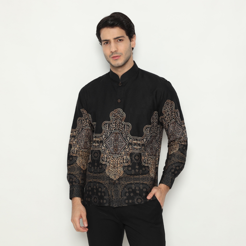 Jual Kemeja Koko Batik Pria Etnik Black Series Spesial Ramadhan LUIGI ...
