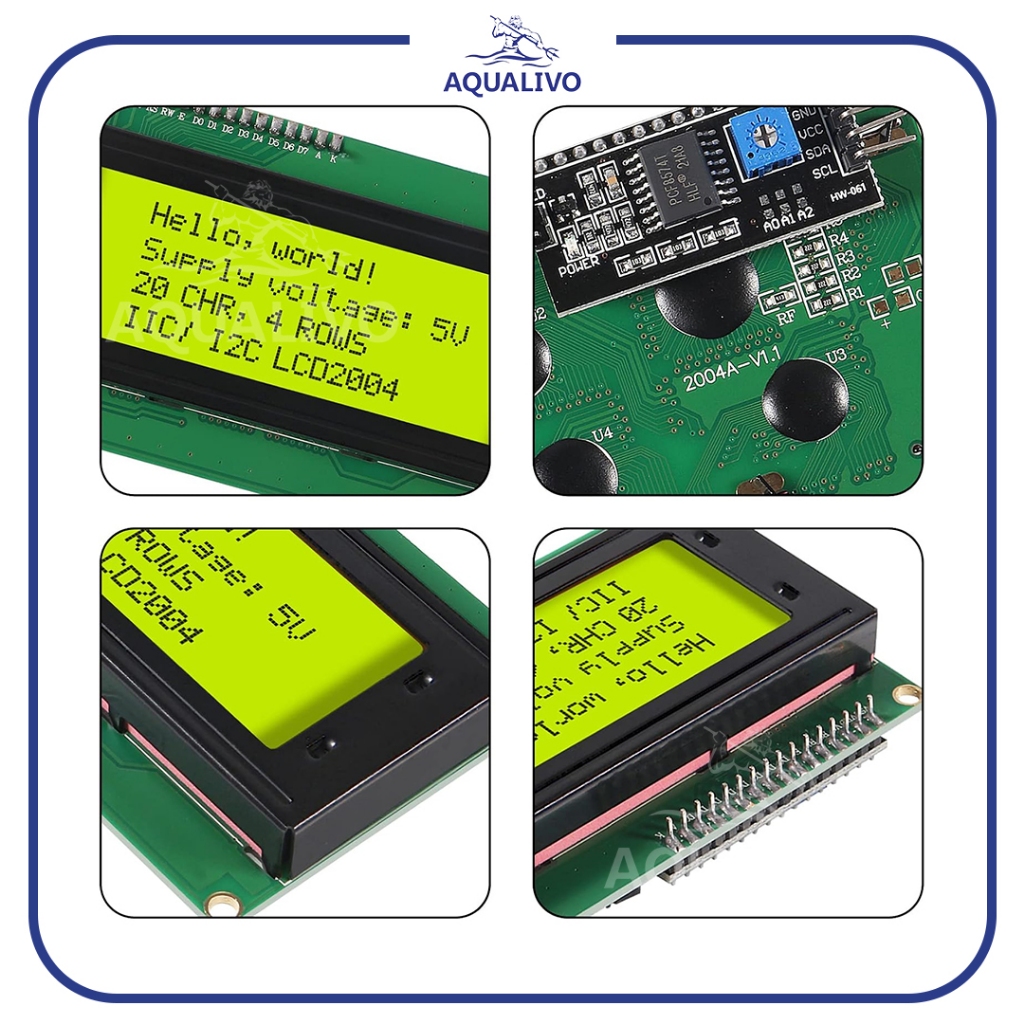 Jual LCD Display 20x4 I2C Yellow Green Character 2004 Background Layar ...