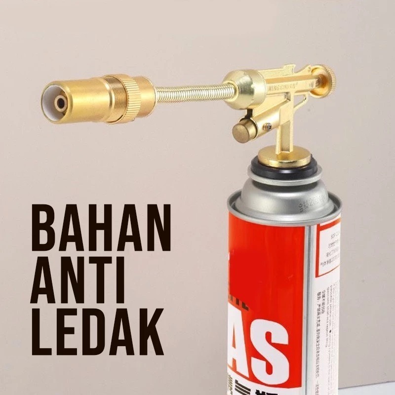 Jual SET Kepala Gas Torch Tembaga 360° + GAS Flame Gun Blow Torch BBQ ...