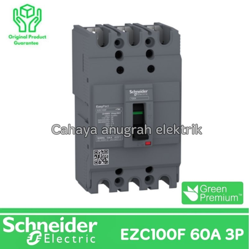 Jual Schneider MCCB EZC100F 60A 3P mccb NFB 60A original100% | Shopee ...