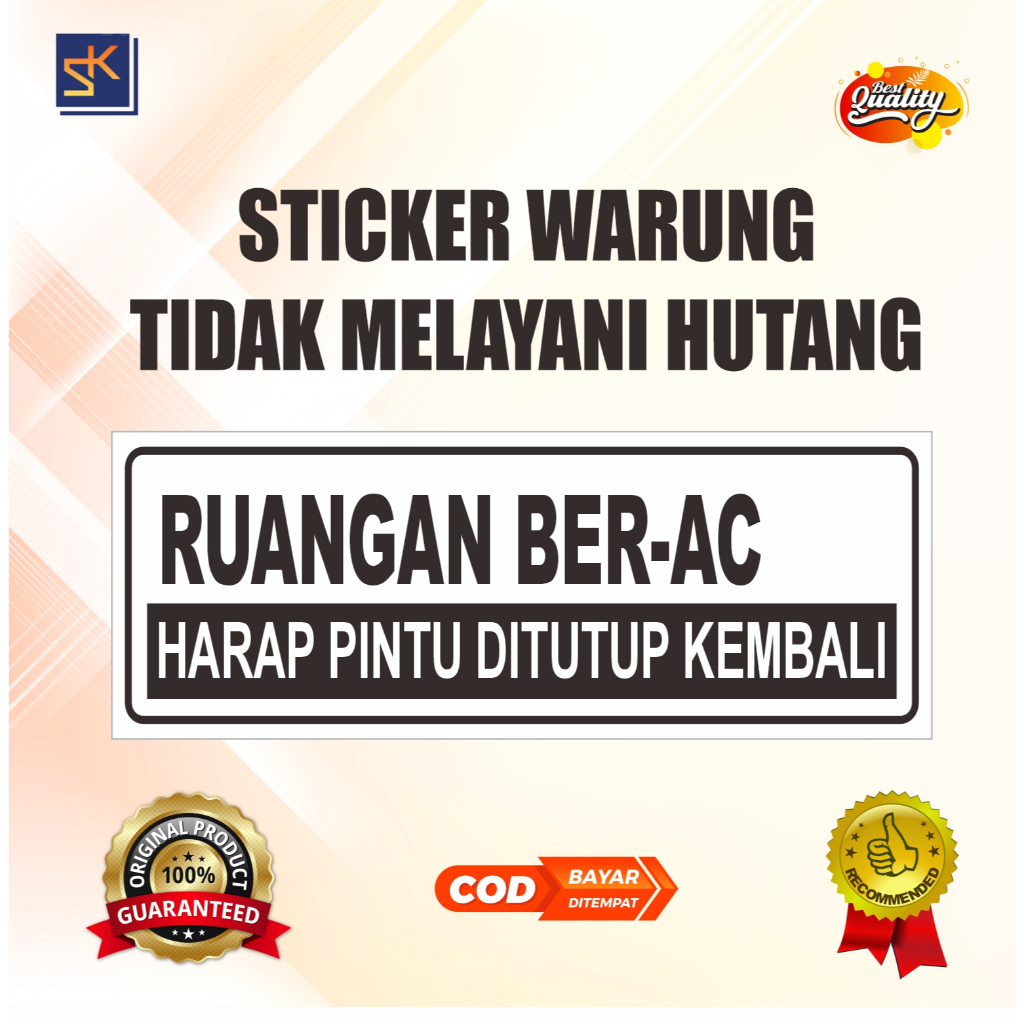 Jual Stiker Ruangan Ber-Ac Harap Pintu Tutup Kembali | Shopee Indonesia