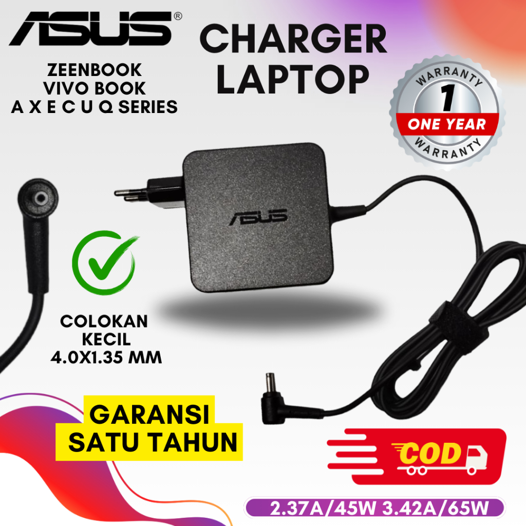 Jual Charger Laptop Original Asus VivoBook Small Plug Pin Bulat X453M X441 X200CA A442U A456U ...