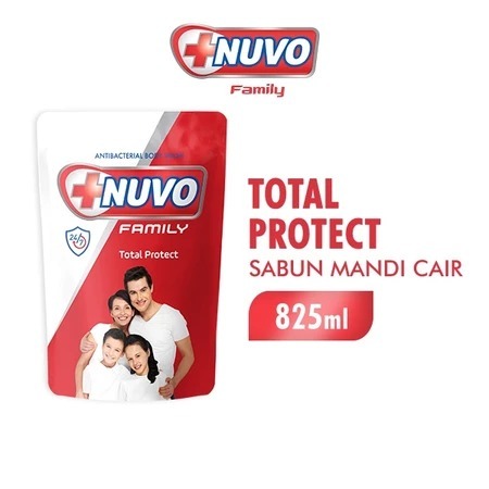 Jual NUVO MERAH 825ML-Family Sabun Mandi Cair Merah Total Protect Pouch ...