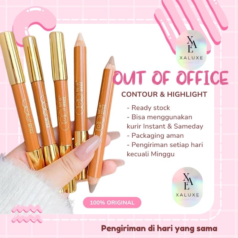 Jual ORIGINAL 100% - contour CN OUT OF OFFICE contour highlight duo pencil bronzer shading ...