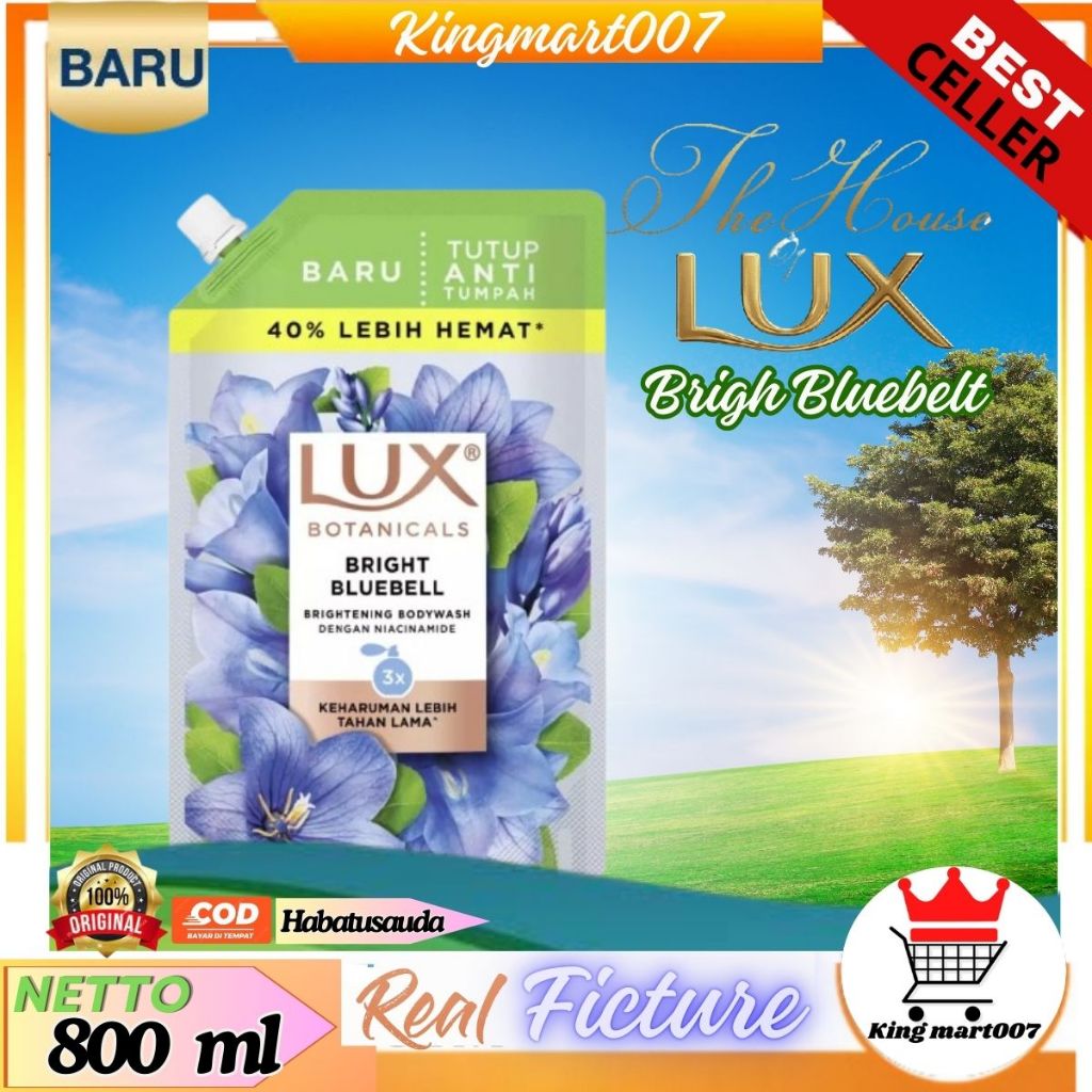 Jual Lux Botanicals Bright Bluebell Brightening Bodywash with Niacinamide reffil 800ml | Shopee ...