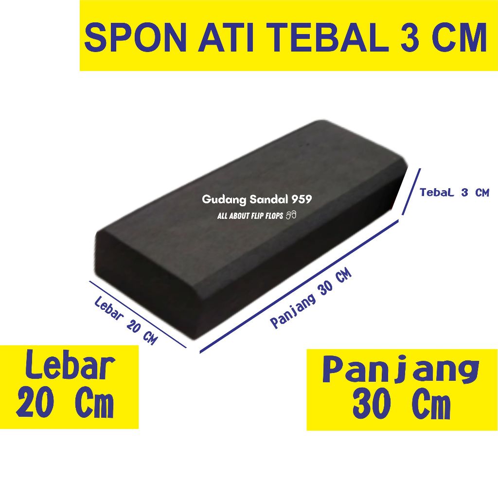 Jual SPON ATI / BUSA ATI / SPON EVA TEBAL 3 CM WARNA HITAM UKURAN LEBAR ...