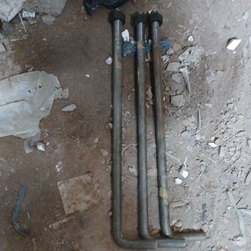 Jual angkur baja angker anchor bolt L as m22 22 22mm ( 7/8 ) x 60 cm ...