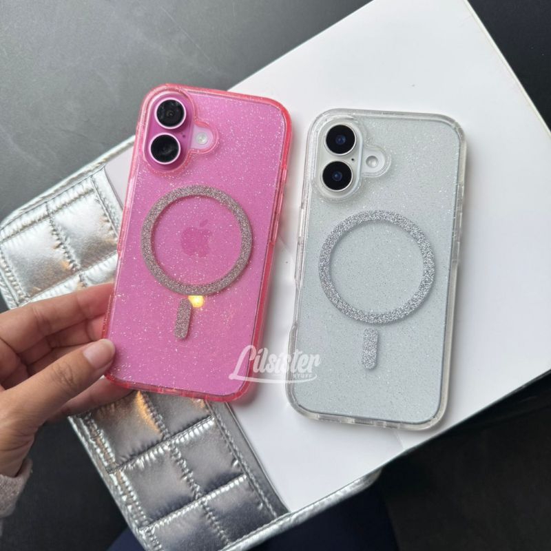 Jual Bling Glitter Magsafe Magnetic Coil Premium Case (13 14 15 16 PRO ...