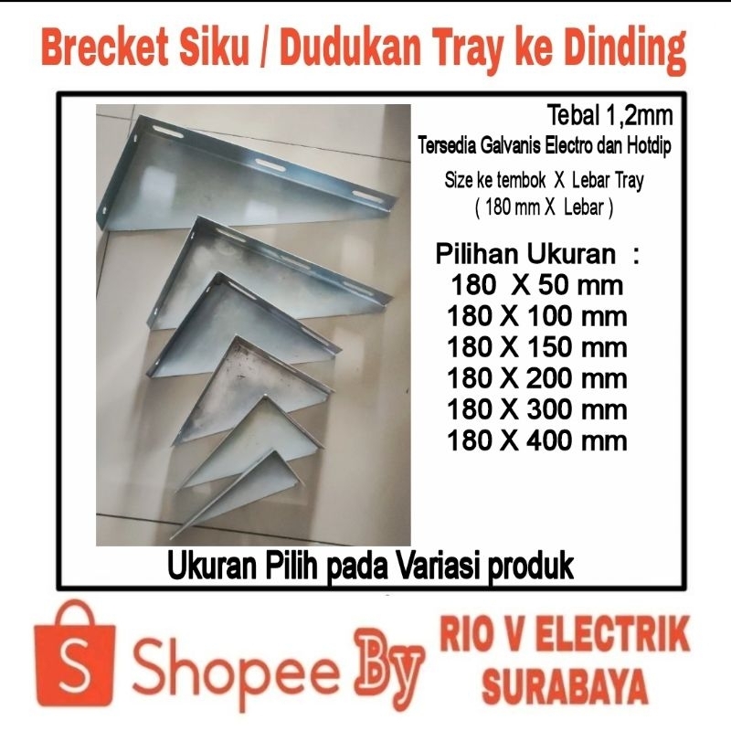 Jual Bracket Siku Dinding Breket tembok Tray Ladder 150mm atau 15 cm ...