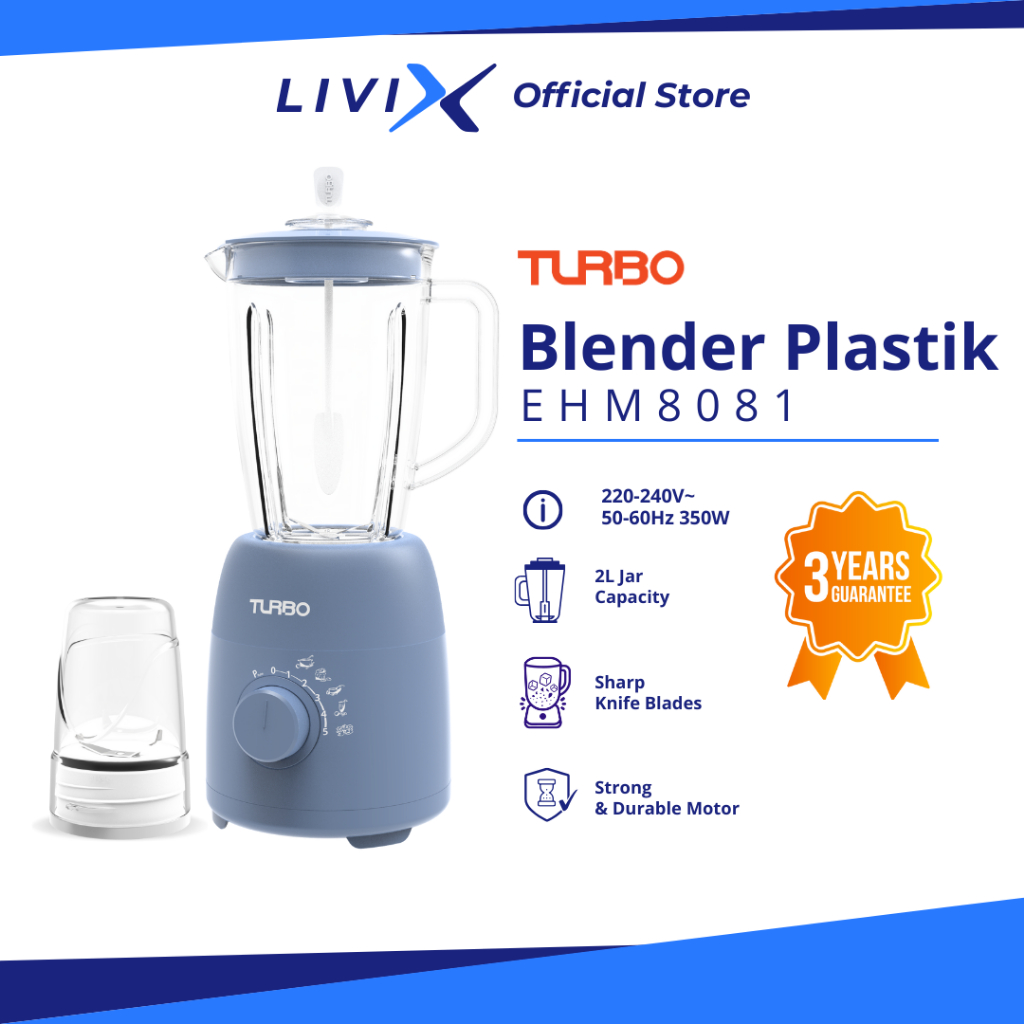 Jual TURBO Blender Plastik All in One EHM8081 | Shopee Indonesia
