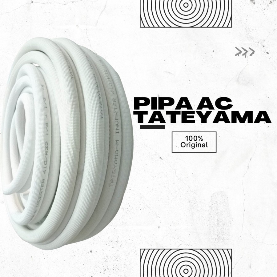 Jual Pipa AC TATEYAMA 1/4" + 3/8" R32/R410a Tebal 0,8 untuk AC 1/2 - 1 PK Minimal pembelian 3 ...