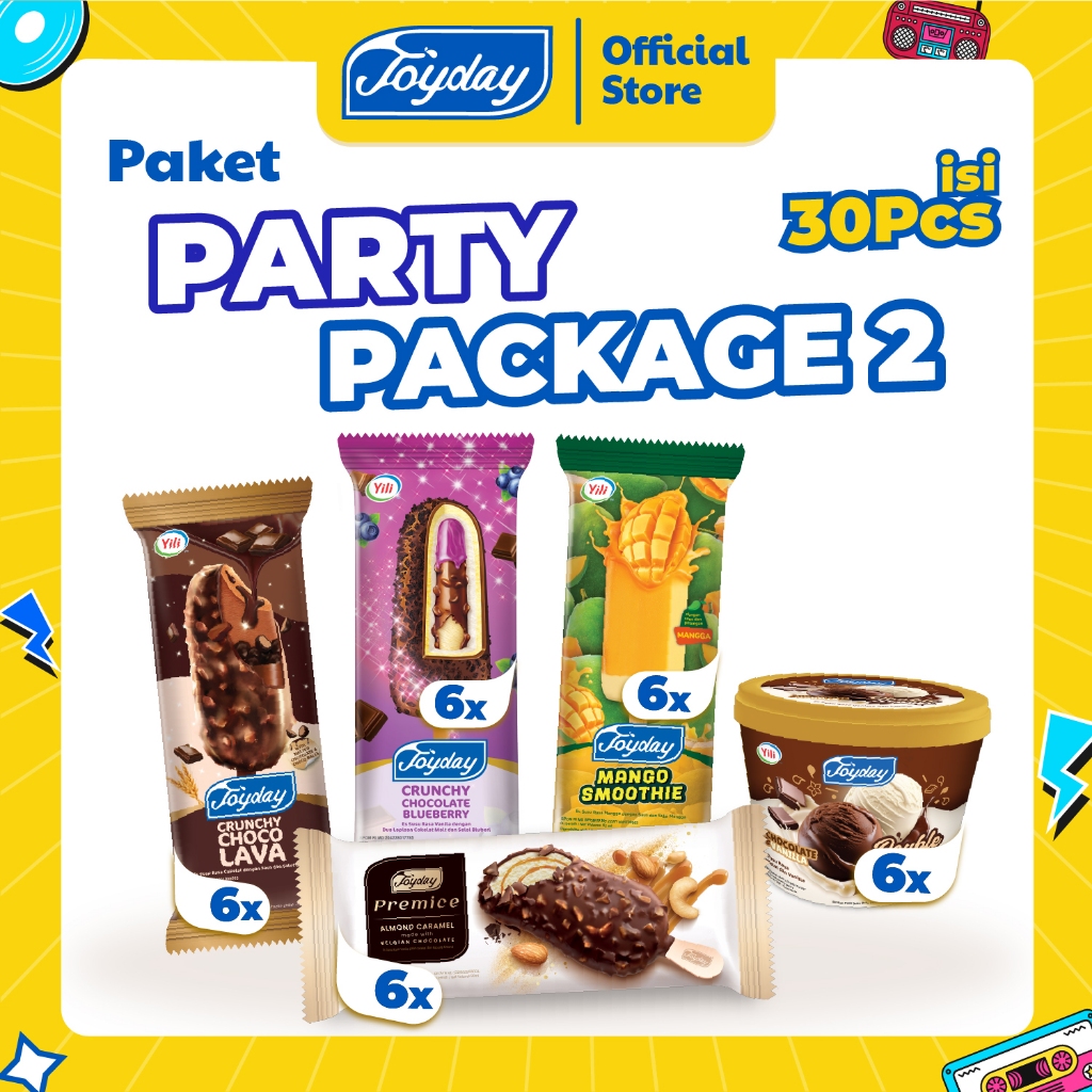 Jual Joyday Ice Cream PAKET PARTY 2 - Isi 30 pcs Es Krim Mix | Shopee ...