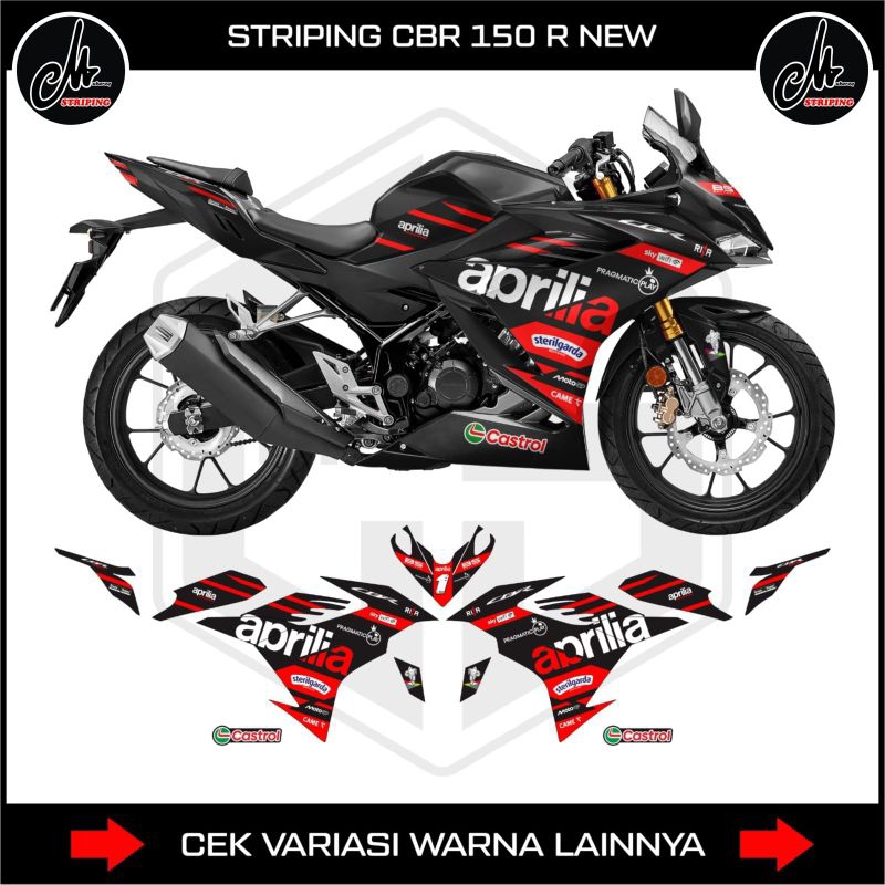 Jual Stiker Striping Motor Honda Cbr 150R k45R Livery Aprilia / Stickers List Variasi Body Motor ...