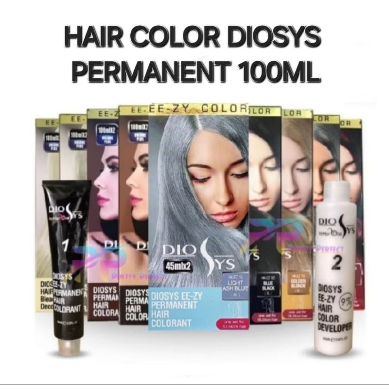 Jual Hair colorant diosys permanent 100ml cat rambut semir rambut ...