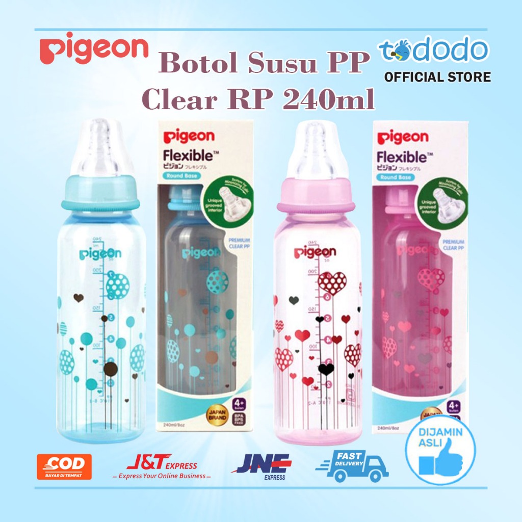 Jual Botol Susu Bayi 240ml Pigeon Clear - Pigeon Botol PP Clear RP 240ml with S Type | Shopee ...