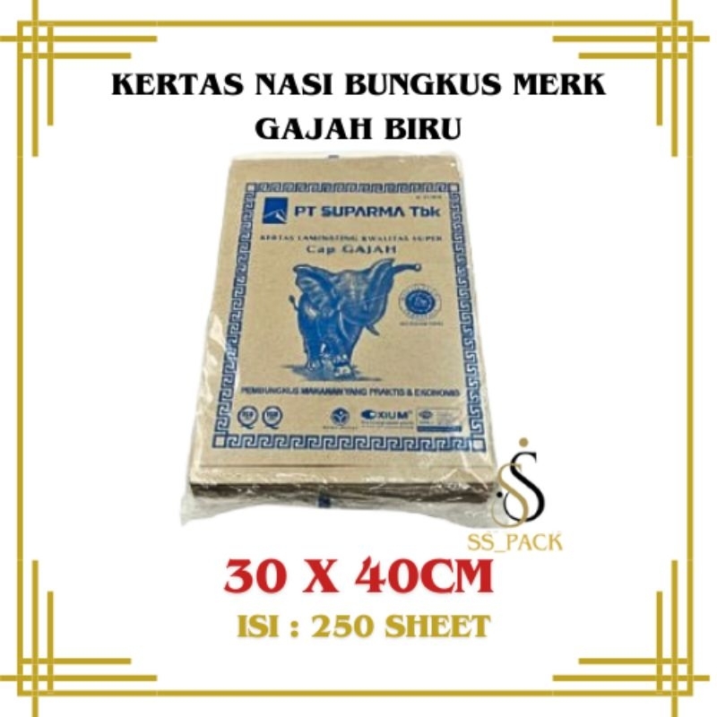 Jual Kertas Nasi Cap Gajah Biru 30 X 40 CM ISI 250 Lembar/ Kertas ...