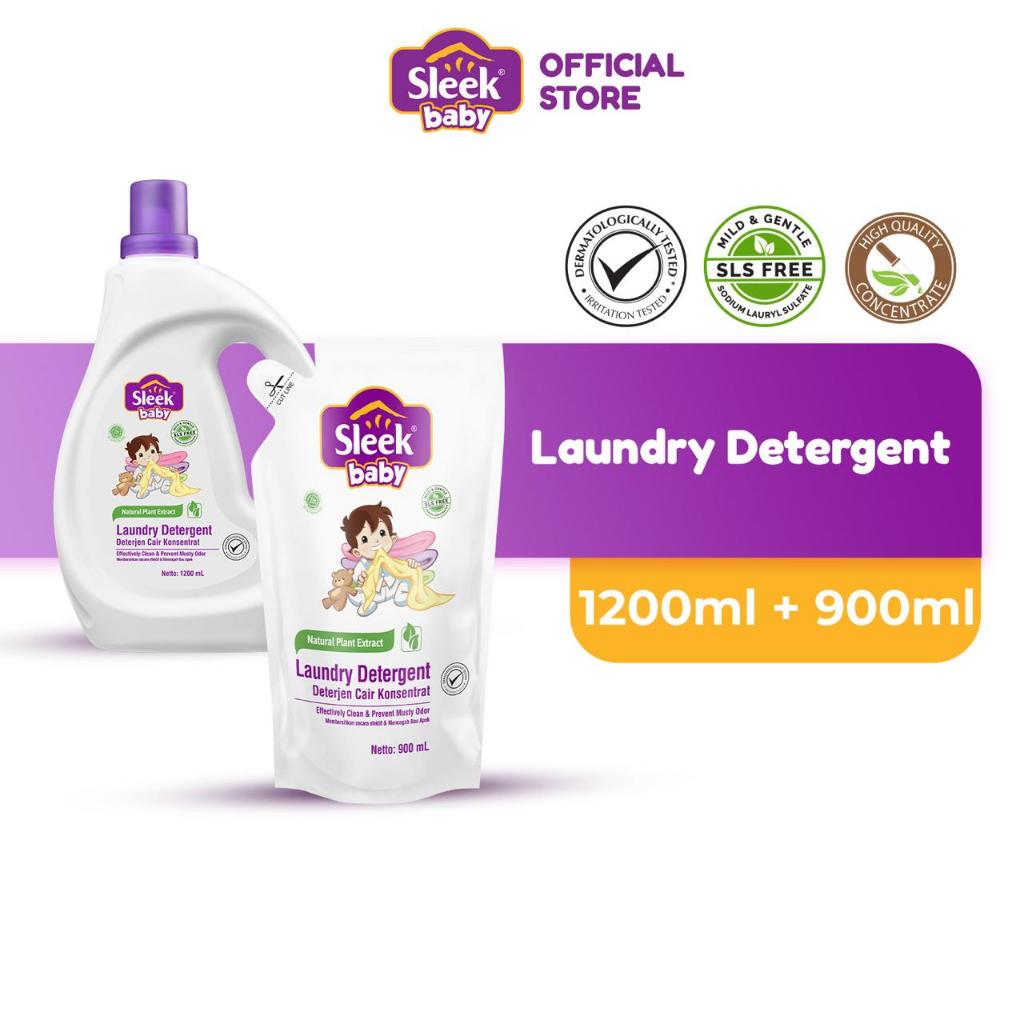 Jual Sleek Baby Laundry Detergent 1200ml + 900ml set | Shopee Indonesia