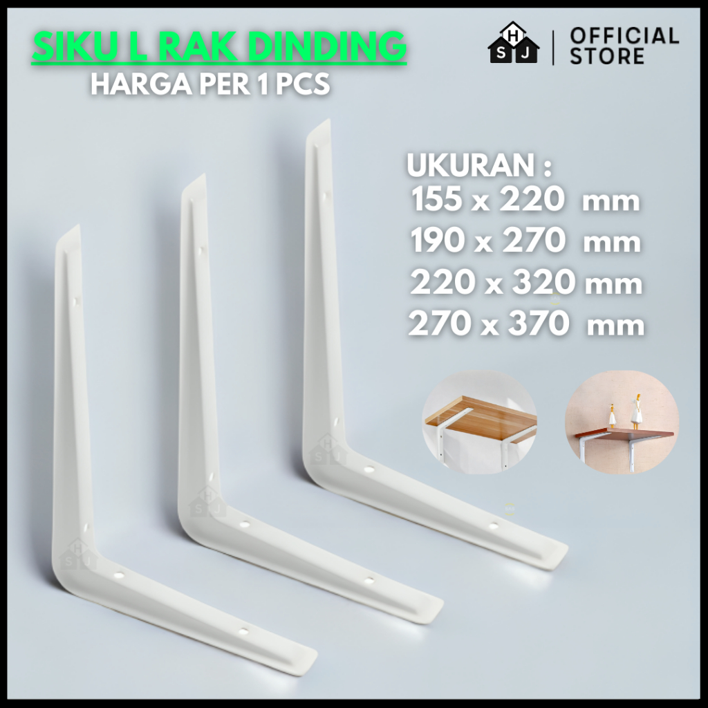 Jual Siku L Rak Dinding Putih / Braket Siku Penyangga Rak Dinding ...