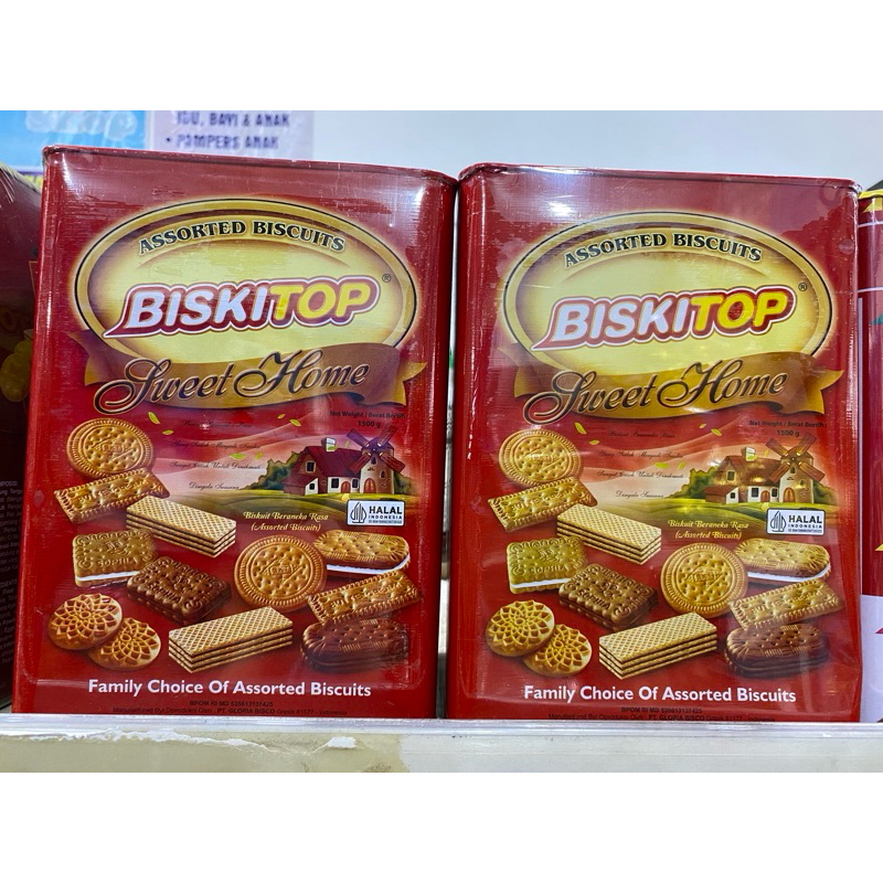 Jual BISKITOP SWEET HOME ASSORTED BISCUITS 1500 GRAM SPECIAL LEBARAN ...