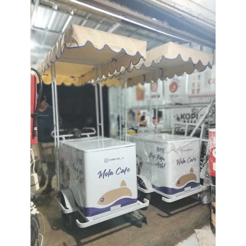 Jual gerobak kopi keliling sepeda listrik selis kanopi | Shopee Indonesia