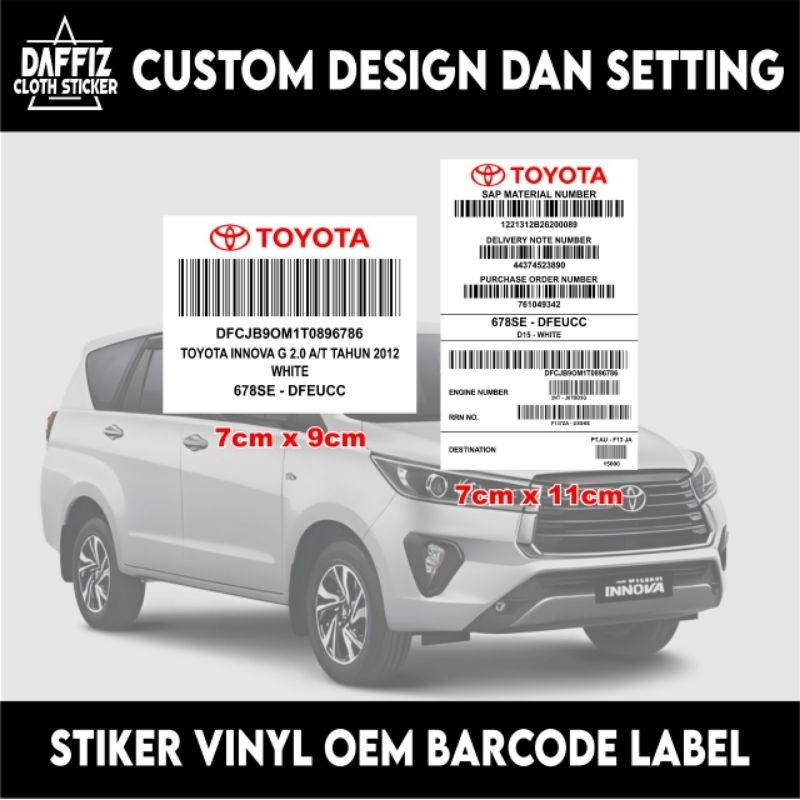 Jual PROMO STIKER BARCODE OEM LABEL MOBIL PABRIKAN | Shopee Indonesia