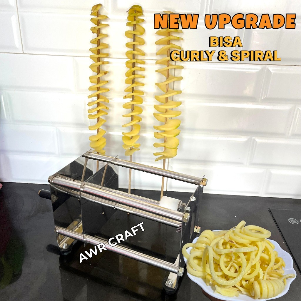 Jual Alat Potong Kentang Curly Spiral Viral Bahan Stainlis New Upgrade ...