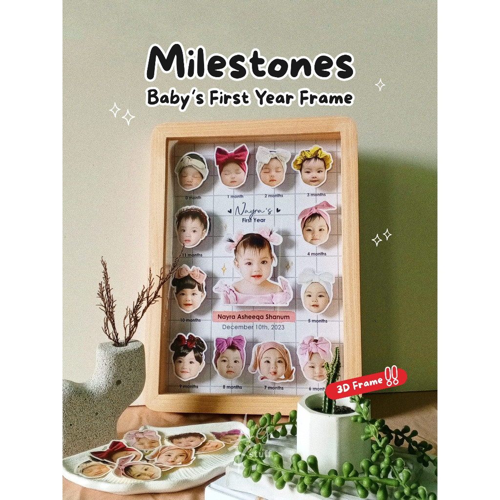 Jual POP UP Baby Milestone Frame | Bingkai Wajah Bayi | Baby's First ...