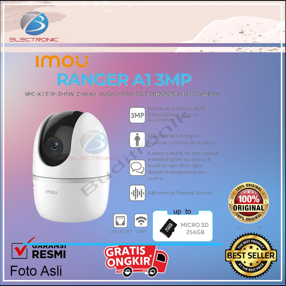 Jual Cctv IMOU Ranger A1 3MP High Resolution 2K Garansi 2 Tahun Ip ...