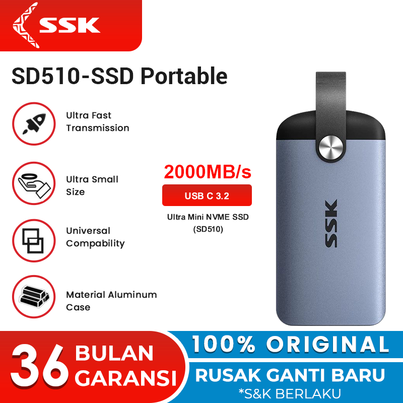 Jual SSK SD510 500GB Portable SSD USB 3.2 Gen 2 x2 TYPE C External SSD ...