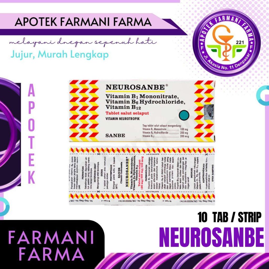 Jual NEUROSANBE 10 TABLET STRIP VITAMIN SARAF | Shopee Indonesia