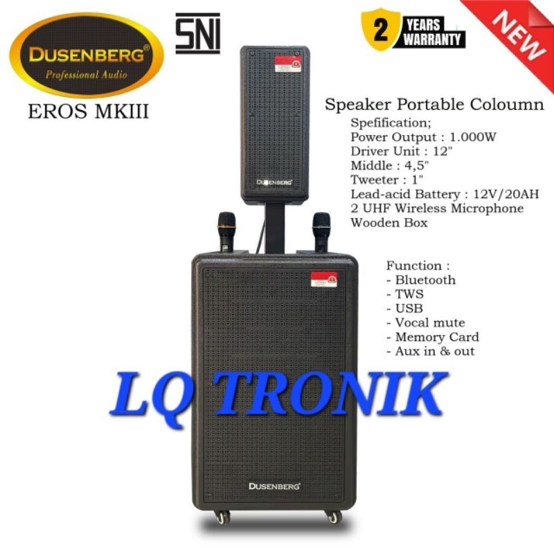 Jual SPEAKER PORTABLE COLOUMN 12 INCH DUSENBERG EROS MKIII BLUETOOTH ...
