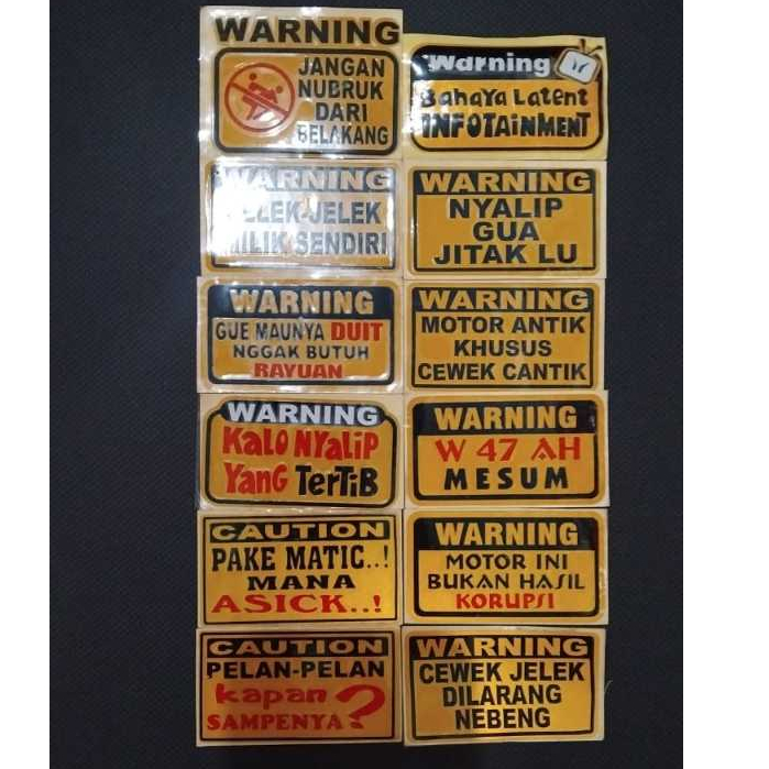 Jual STICKER CUTTING | STIKER WARNING MOBIL MOTOR | STIKER DROP LIS KECIL WARNING | Shopee Indonesia