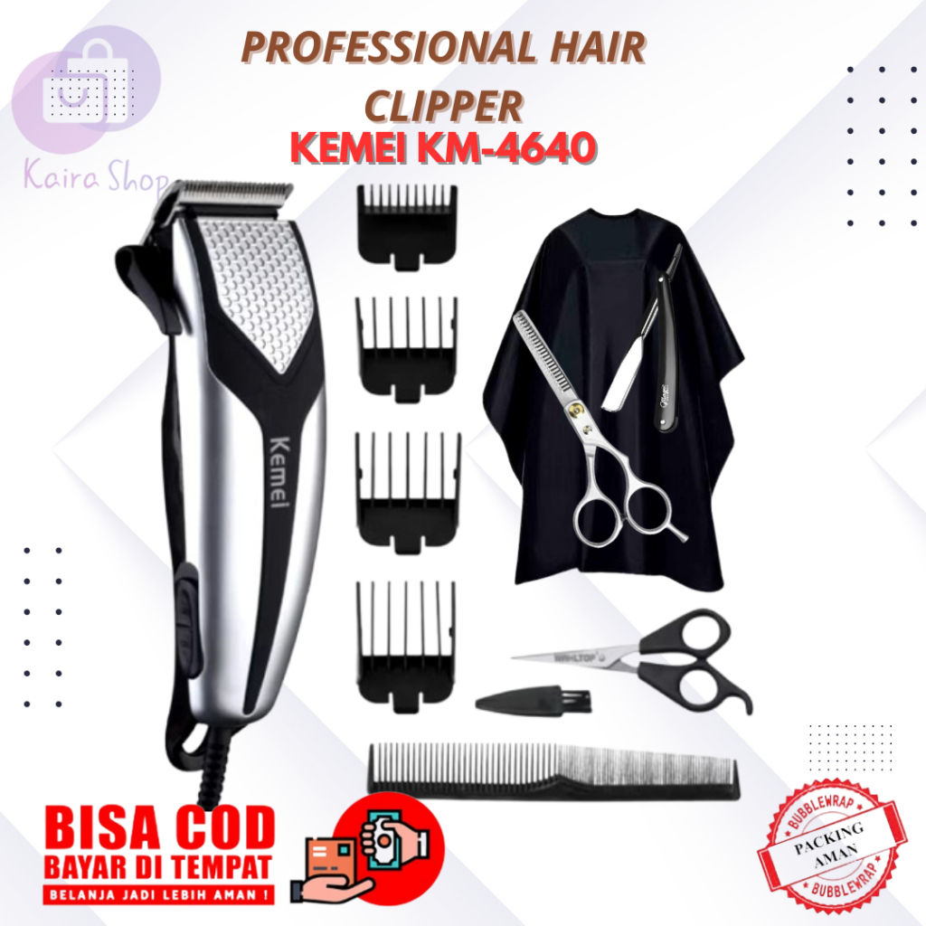 Jual Mesin Cukur Rambut Listrik Kemei Taper Kabel Panjang Professional ...