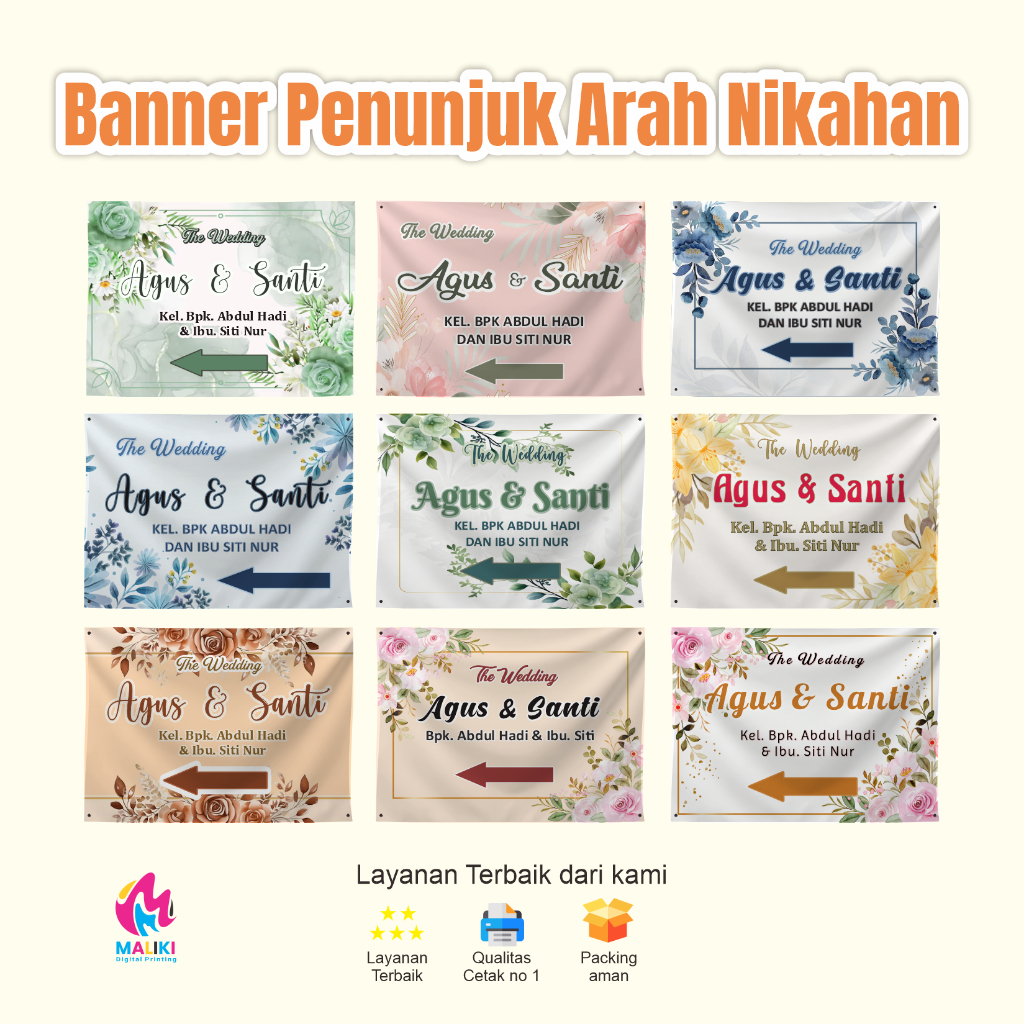Jual Banner Spanduk Petunjuk Arah Pernikahan 55x40cm | Shopee Indonesia