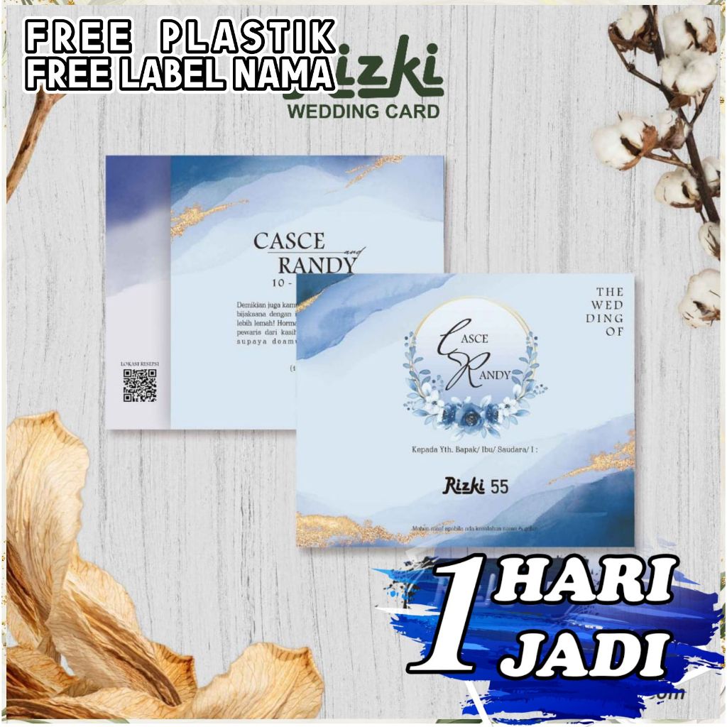 Jual Cetak Undangan Pernikahan Rustik Elegan Unik Desain Terbaru Rizki 55 Express Sehari Jadi ...