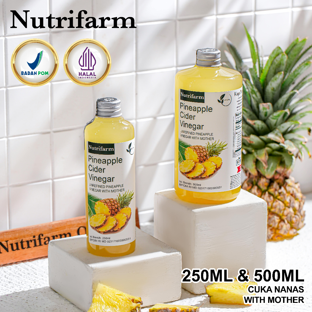 Jual Nutrifarm Cuka Nanas 250 ml With Mother / Pineapple Cider Vinegar ...