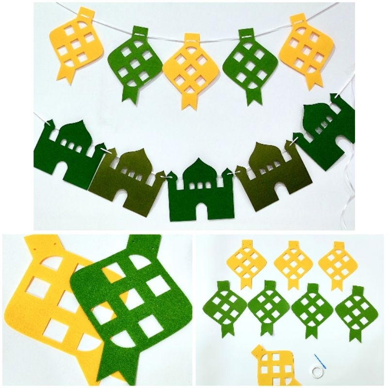 Jual Garland Busa Motif Ketupat Masjid Garland Lebaran Dekorasi Cafe ...
