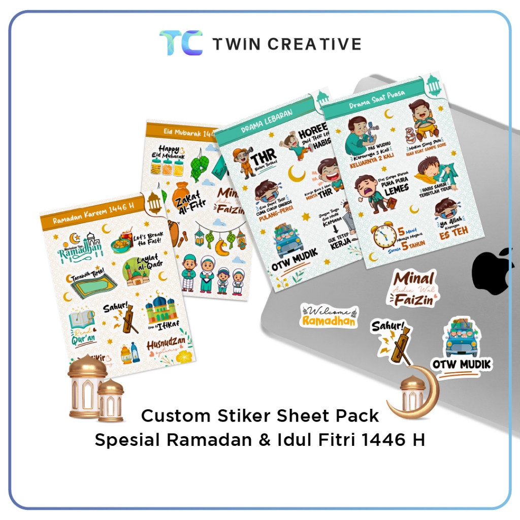 Jual Custom Cetak Sticker Sheet Pack Kiss Cut Sticker Sheet HP Laptop ...