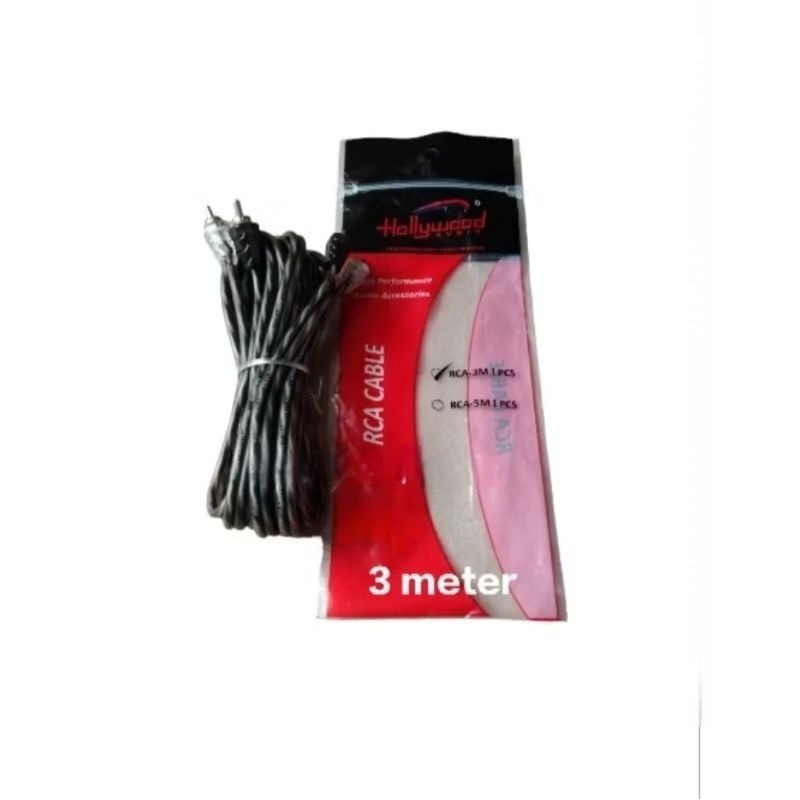 Jual Kabel RCA HOLLYWOOD AUDIO 3 Meter Cable Cabel Audio Mobil 3M 3mtr ...