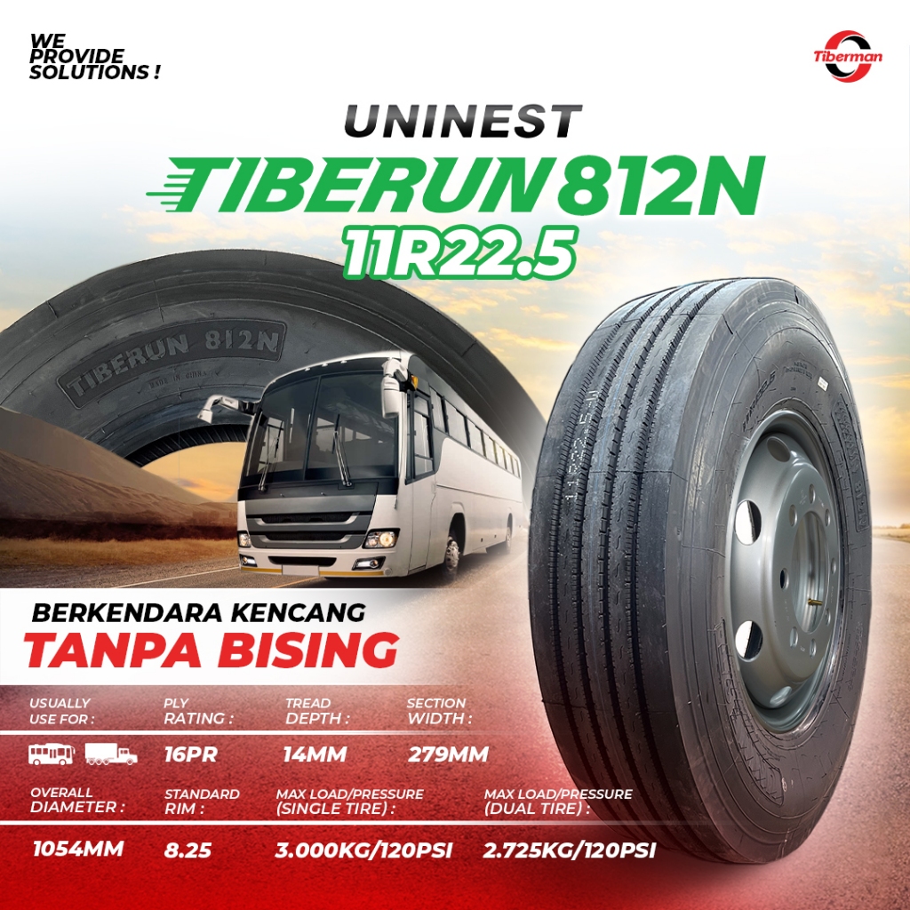 Jual Ban Truk Bus Uninest 11R22.5 16PR Tiberun 812N | Shopee Indonesia