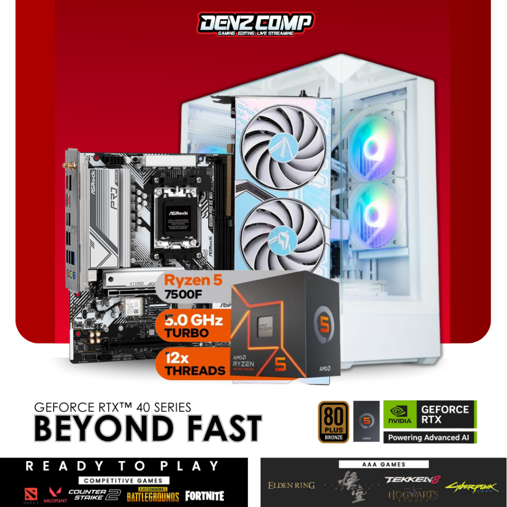 Jual PC Gaming AMD Ryzen 5 7500F | RTX 4060 8GB | DDR5 32GB | NVMe 1TB - New Rakitan PC | Shopee ...