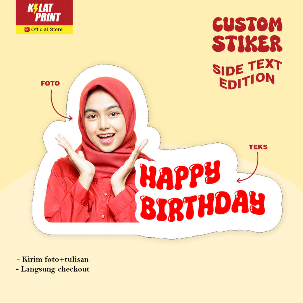 Jual Custom Stiker Foto Wajah Tulisan Sticker Muka Side Teks | Shopee ...