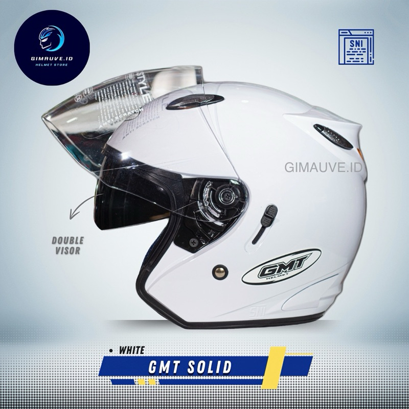 Jual HELM HALF-FACE GMT DOUBLE VISOR ORIGINAL SNI BUSA KNOCK DOWN ...