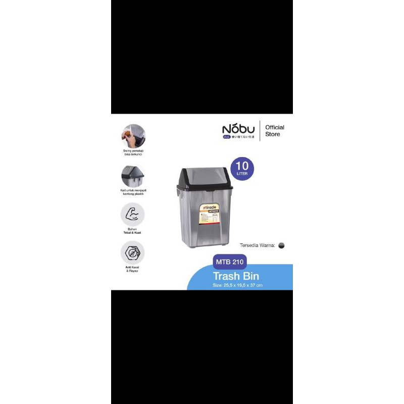 Jual TEMPAT SAMPAH NOBU 10 LTR / MTB-210 TRASH BIN MIRACLE | Shopee ...