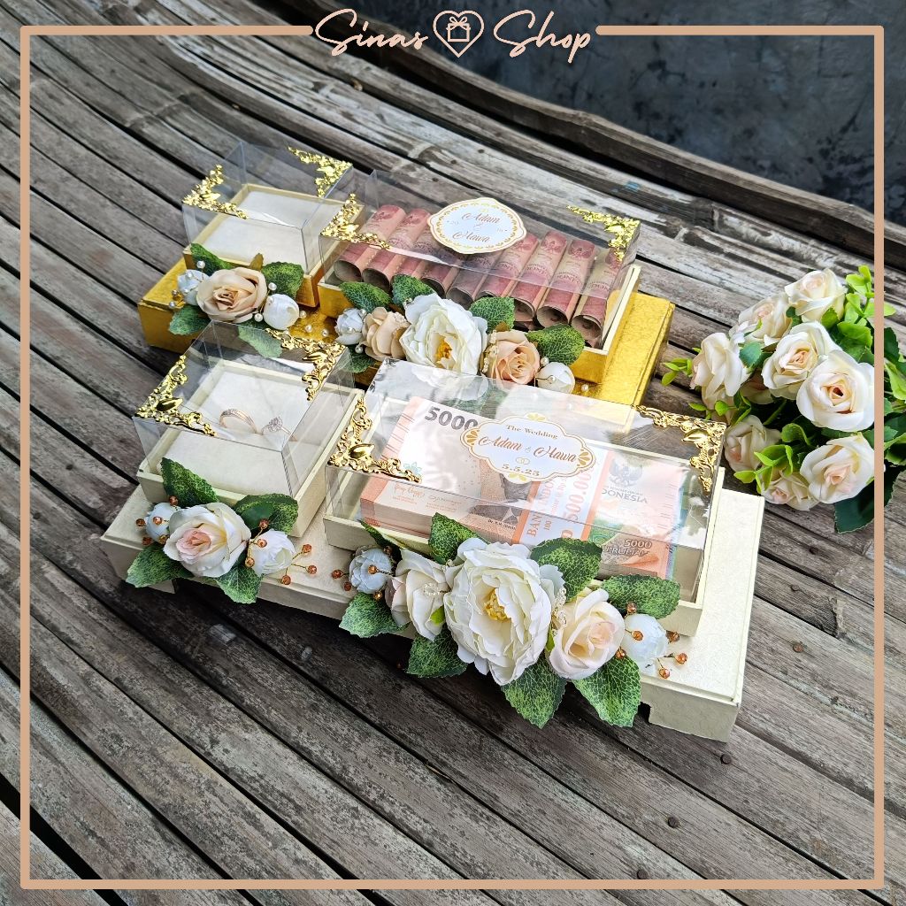 Jual Box uang dan cincin, box uang set, box cincin set, ring box ...